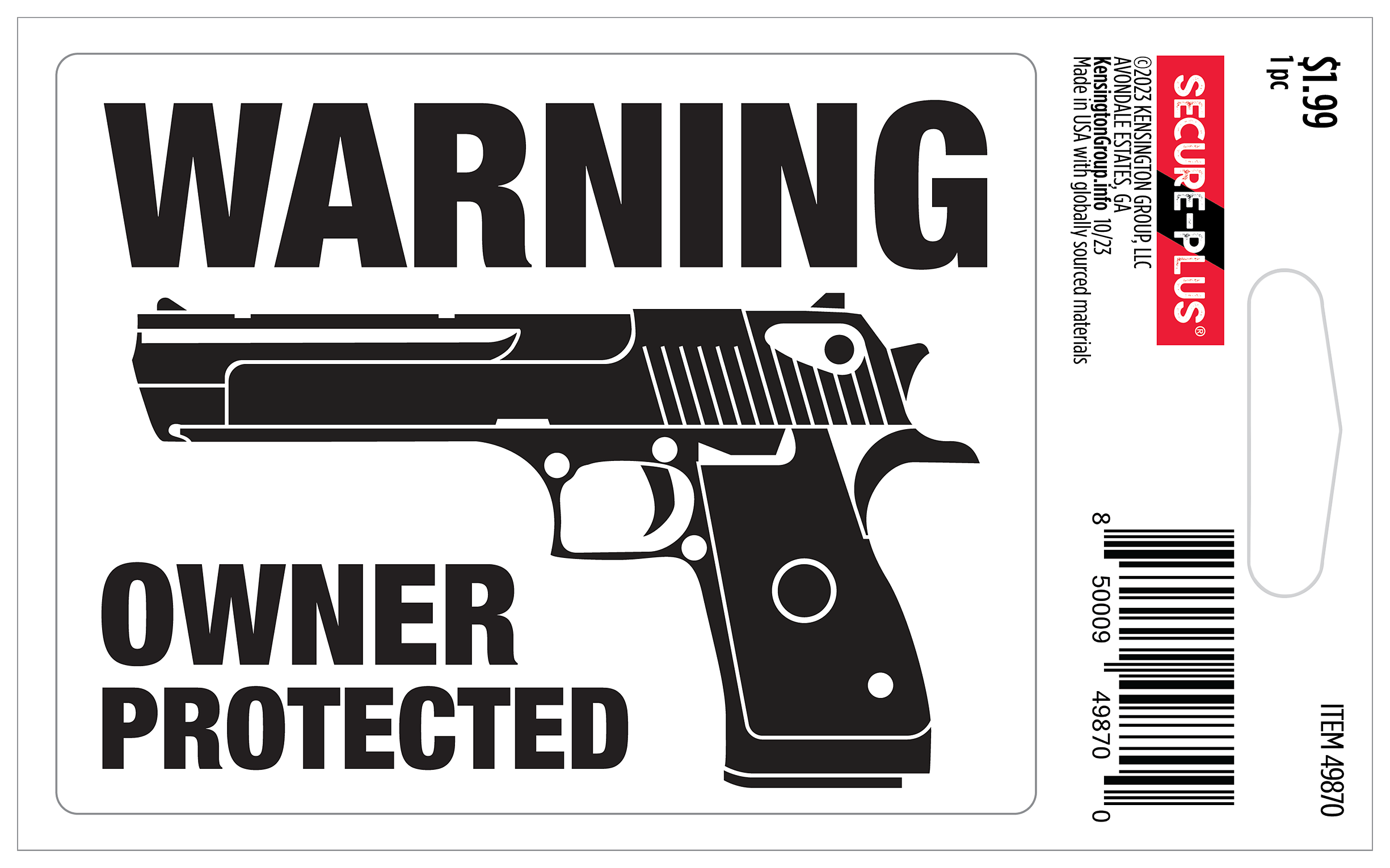 Secure-Plus Warning Owner Protected Sticker | Mack's Prairie Wings
